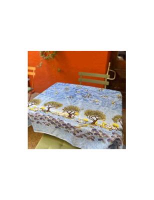 Nappe Provençale Rectangle AntiTâche Arbre Olivier 100% Polyester bleu ...