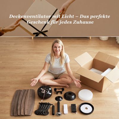 NETTLIFE Ventilateur Plafond LED Silencieux Pales Réversibles ...