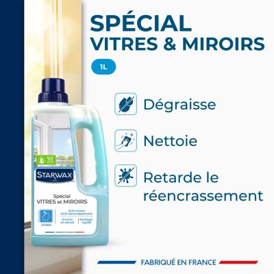 Nettoyant spécial vitres anti-traces à l'alcool Starwax 1L