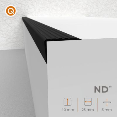 Nez de marche PVC adhesif 40x25 mm QUEST - profil antiderapant a ...
