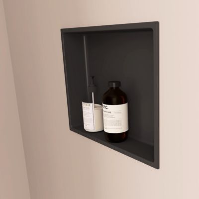 Niche de Douche Blanc Satiné - 30x30 cm - Rangement Mural Salle de Bain ...