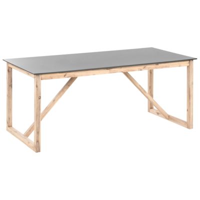 NOTTERI Salle à manger de jardin avec bancs Gris Béton
