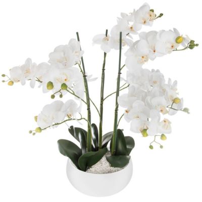 Orchidée artificielle - pot céramique blanc H65 cm - Atmosphera | Castorama
