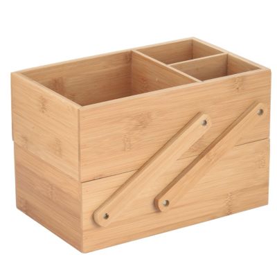 Organisateur de salle de bains en bambou 2 niveaux 16,7 x 25 x 16 cm ...