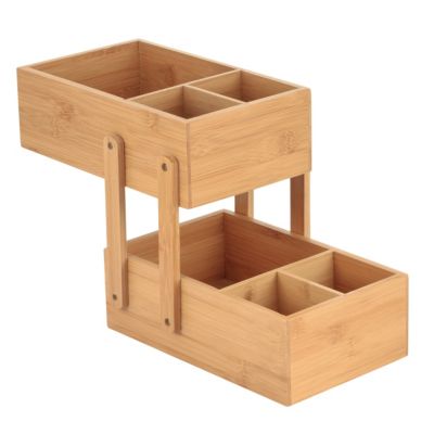 Organisateur de salle de bains en bambou 2 niveaux 16,7 x 25 x 16 cm ...