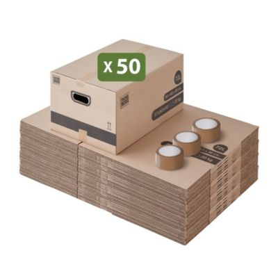 Pack and Move - Lot 50 Cartons Déménagement Stockage M - 60 x 40 x 30 ...