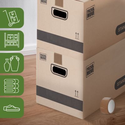 Pack and Move - Lot 50 cartons déménagement stockage standard - 60 x 30 ...