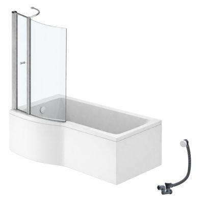 Pack baignoire bain douche 150 x 80 cm gauche IDEAL STANDARD Connect ...
