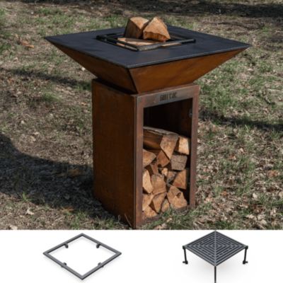 Pack Brasero Découverte - CÉVENOL Simple Cuve Corten - 74x74x90 cm - Un ...