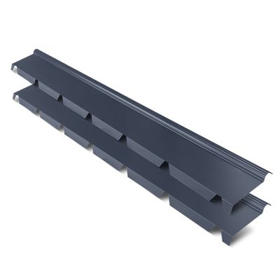 Pack de 2 Demi-faîtière à boudin crantée 2100 mm AXEL Bleu Ardoise RAL 5008