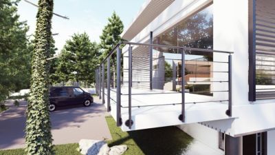 Pack garde-corps : prêt à poser latéral Prestio ral 9005 Kordo | Castorama