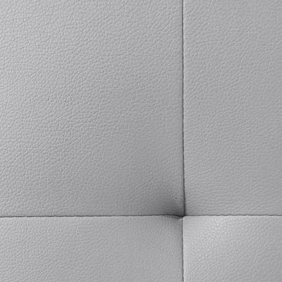 Pack lit 140 x 190 cm en simili gris + matelas - PANDORA