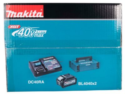 Pack Énergie Makita Max XGT 40 V - 2 batteries 4,0 Ah + chargeur rapide ...