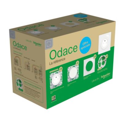 Pack Odace Schneider Electric blanc 60 pièces
