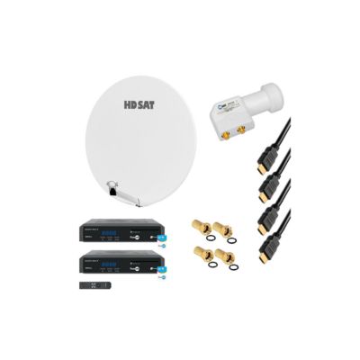 Pack Parabole satellite fibre 85cm avec 2x Récepteurs FRANSAT + LNB single HDSAT | Castorama