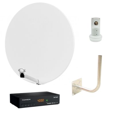 Pack Parabole Satellite Fibre Blanche 85 cm + LNB Single + Décodeur Satellite HD TNTSAT ASTRA ...