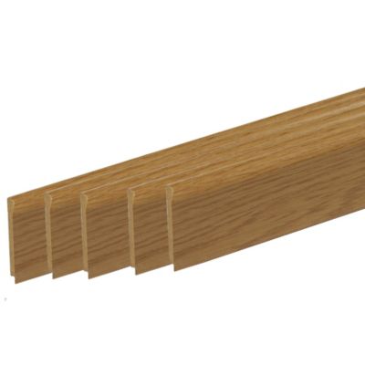 Pack promotionnel de 5 plinthes MDF revetu chêne bord arrondi 2000 x 68 ...