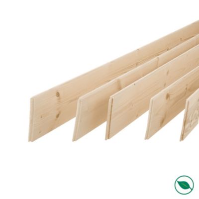 Pack promotionnel de 5 plinthes sapin massif petits nœuds bord droit ...