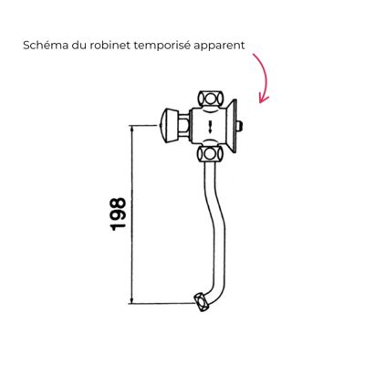 Pack urinoir JACOB DELAFON Coquille + robinet temporisé apparent