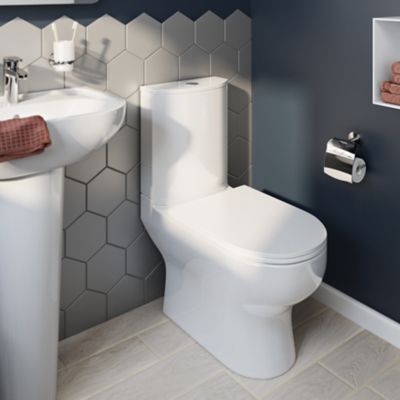 Pack WC à poser adosser au mur sans bride double sortie horizontale et verticale GoodHome Cavally