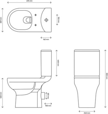 Pack WC à poser adosser au mur sans bride double sortie horizontale et verticale GoodHome Cavally