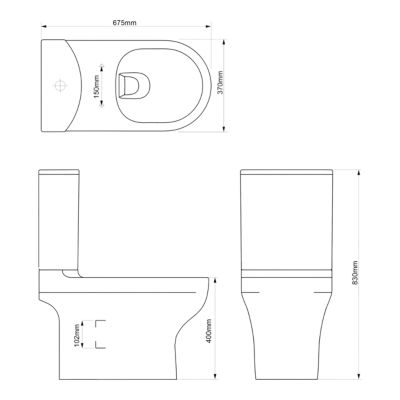 Pack WC à poser adosser au mur sans bride double sortie horizontale et verticale GoodHome Cavally