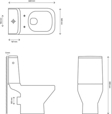 Pack WC à poser sans bride avec sortie horizontale GoodHome Teesta
