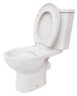 Pack WC à poser, sans bride, céramique blanche, Ondly