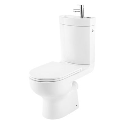 Pack WC à poser + lave-mains sans bride sortie horizontale GoodHome Cavally | Castorama