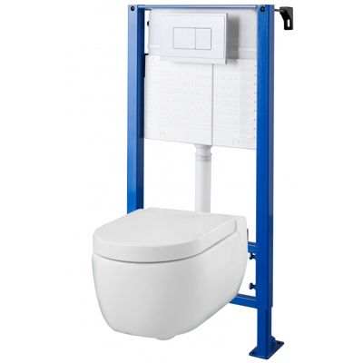Pack WC suspendu Bâti universel avec cuvette suspendue avec abattant ...