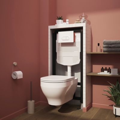 Pack WC suspendu compact sans bride Cavally GoodHome