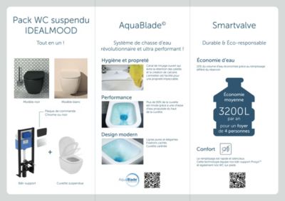 Pack WC suspendu sans bride blanc Ideal Standard IdealMood