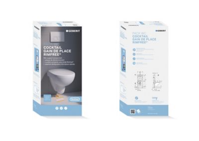 Pack WC suspendu sans bride gain de place Geberit Cocktail Rimfree Compact