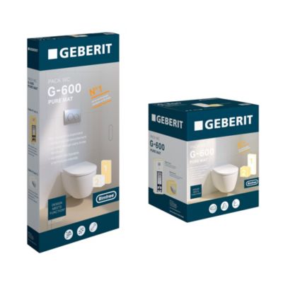 Pack WC suspendu sans bride, Geberit G-600 Pure Mat