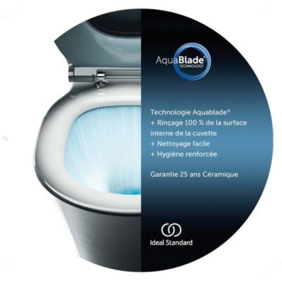 Pack WC suspendu sans bride noir Ideal Standard IdealMood