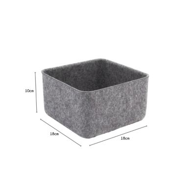 Panier de rangement carré en feutre gris, taille S Box & Beyond