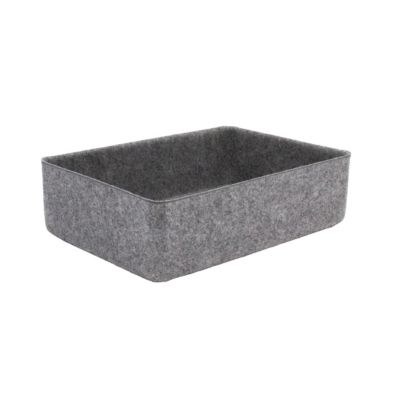 Panier de rangement rectangle en feutre gris, taille M Box & Beyond ...