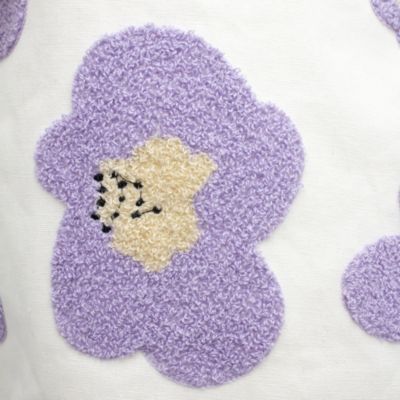 Panier de rangement rond blanc à motifs fleurs mauve Ø31 x H.31 cm, Box ...