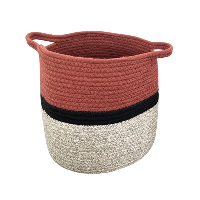 Panier rond multicolore en coton Norasia terracotta et couleur ...