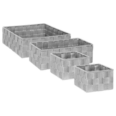Paniers de rangement gris Five Simply Smart Lise lot de 4