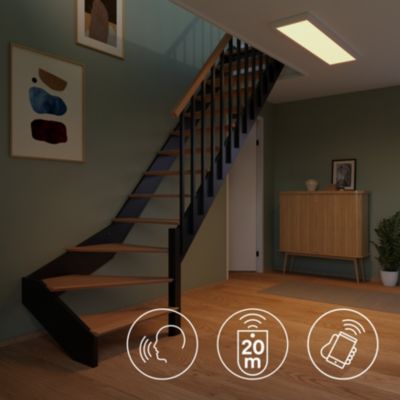 Panneau à LED connecté Myko blanc lumière blanche réglable 4600lm L.120 ...