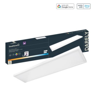 Panneau à LED connecté Myko blanc lumière blanche réglable 4600lm L.120 x l.30cm GoodHome Darely