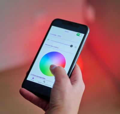 Panneau à LED connecté Myko blanc lumière blanche réglable 4600lm L.120 ...