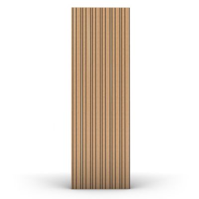 Panneau Boa en MDF fond noir, tasseaux décor chêne Saragosse L. 280 x l ...