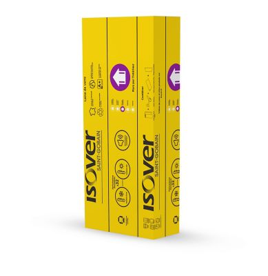 Panneau laine de verre Isover GR32 kraft - 1,35 x 0,6 m ép 100 mm ...