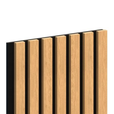 Panneau MDF noir avec lamelles 30 x 280 cm