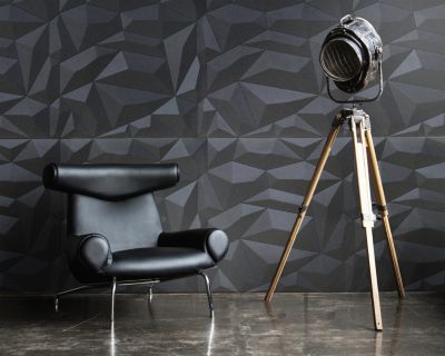 Panneau mural PVC 3D Glacier gris 61 x 61 cm