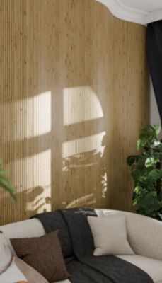 Panneau tasseau flexible MDF Ella effet chêne clair 90X40 cm