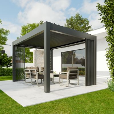 Panneau tube 15 cm pour pergola gris anthracite H.225 x l.60 cm 4ALU