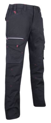 Pantalon de travail multipoches en canvas noir 1425 BASALTE LMA ...